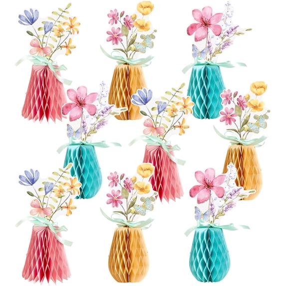 9 PCS Wildflowers Honeycomb Centerpieces Wildflower Birthday Party ...