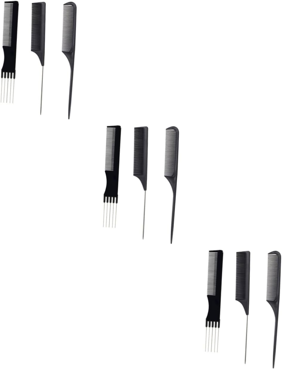 9 PCS cosmetology kit afro comb Beard hair comb Anti-static Combs Metal ...