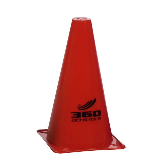 360 Athletics 9" Red Vinyl Sports Cone for Fitness, Gym, Playground ...