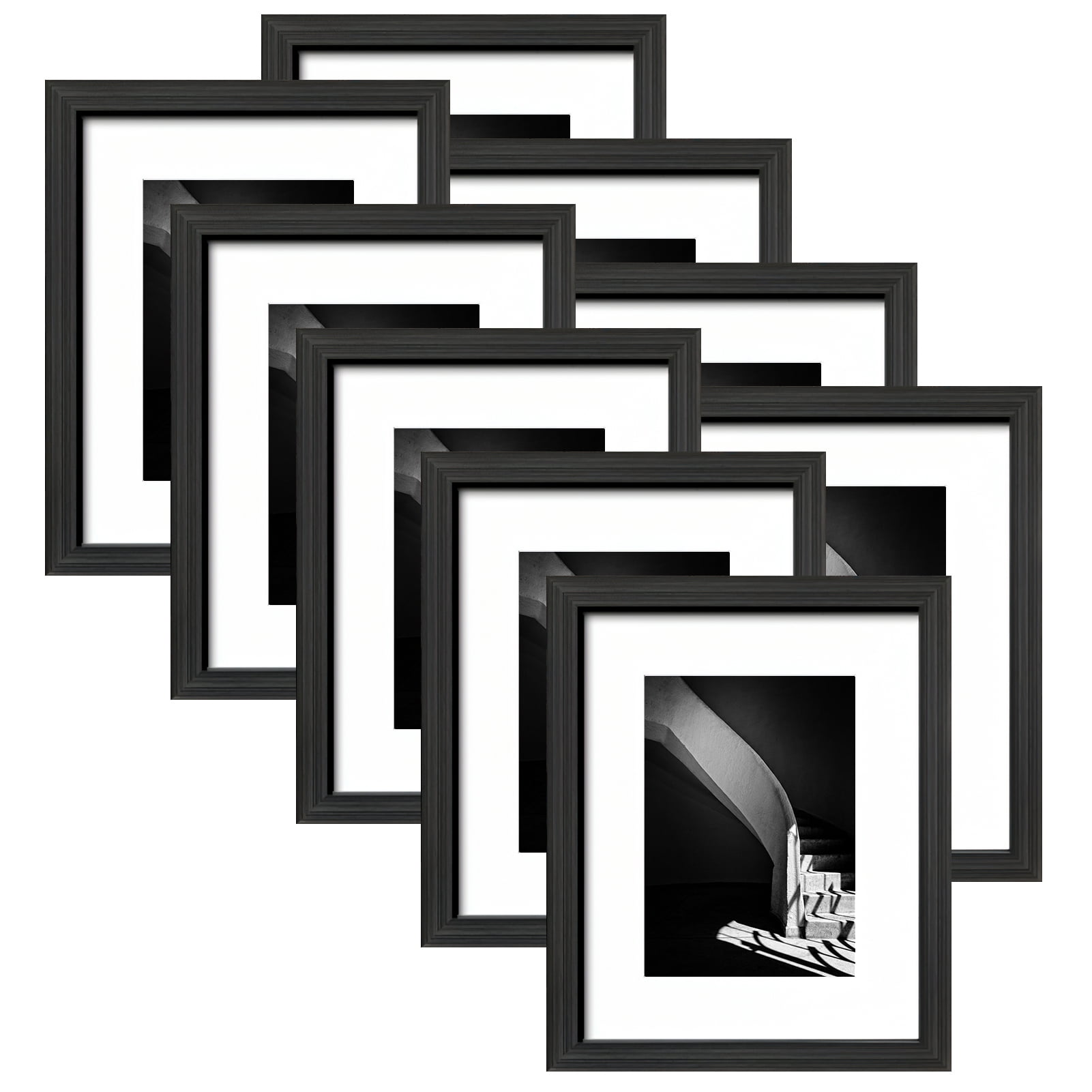9 Pack 5x7 Picture Frames Set With Mat Or 8x10 Photo Frame Without Mat 9-pack-5x7-picture-frames-set-with-mat-or-8x10-photo-frame-without-mat