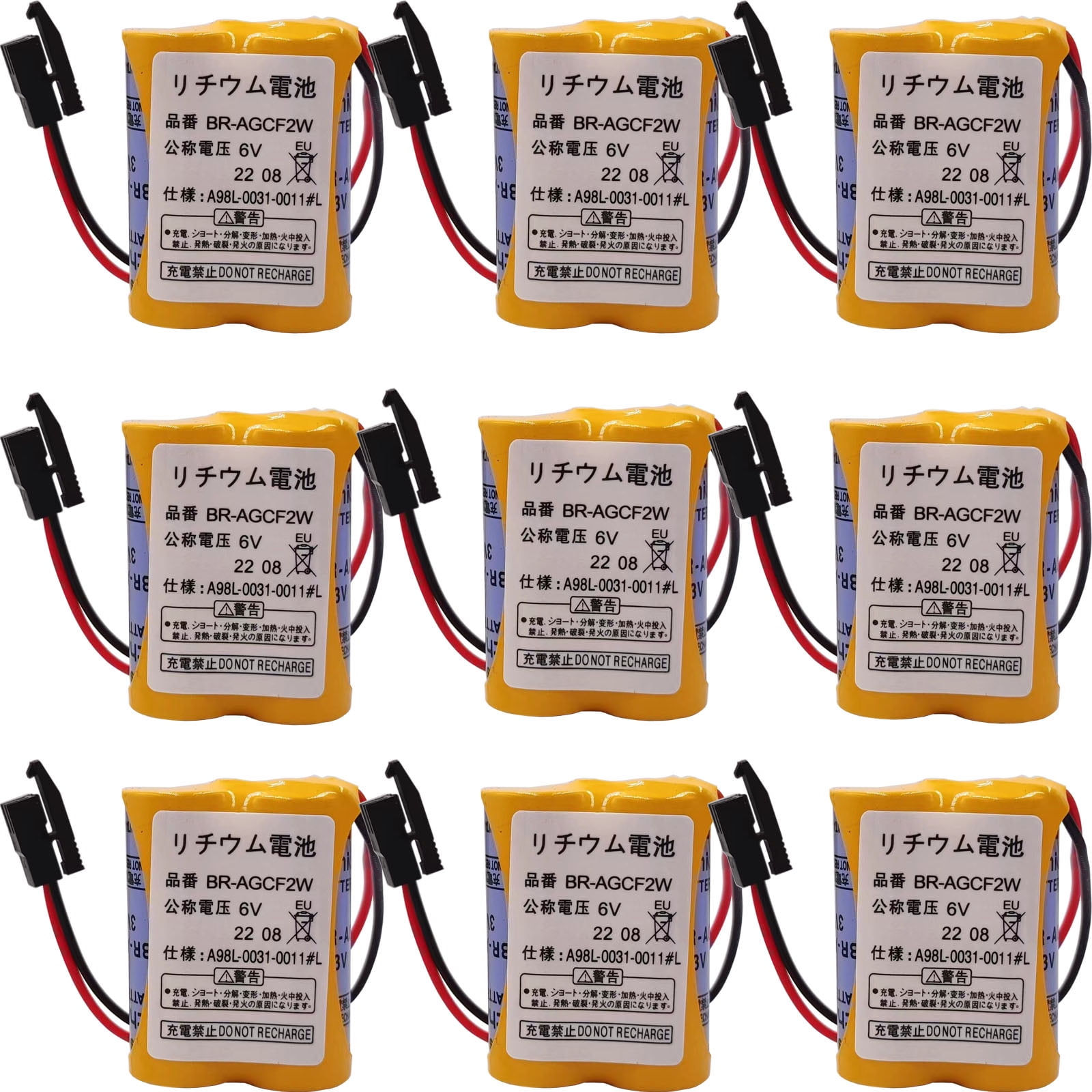 [9 Pack] 6V BR-AGCF2W/A98L-0031-0011 Lithium Battery with Black Plug ...