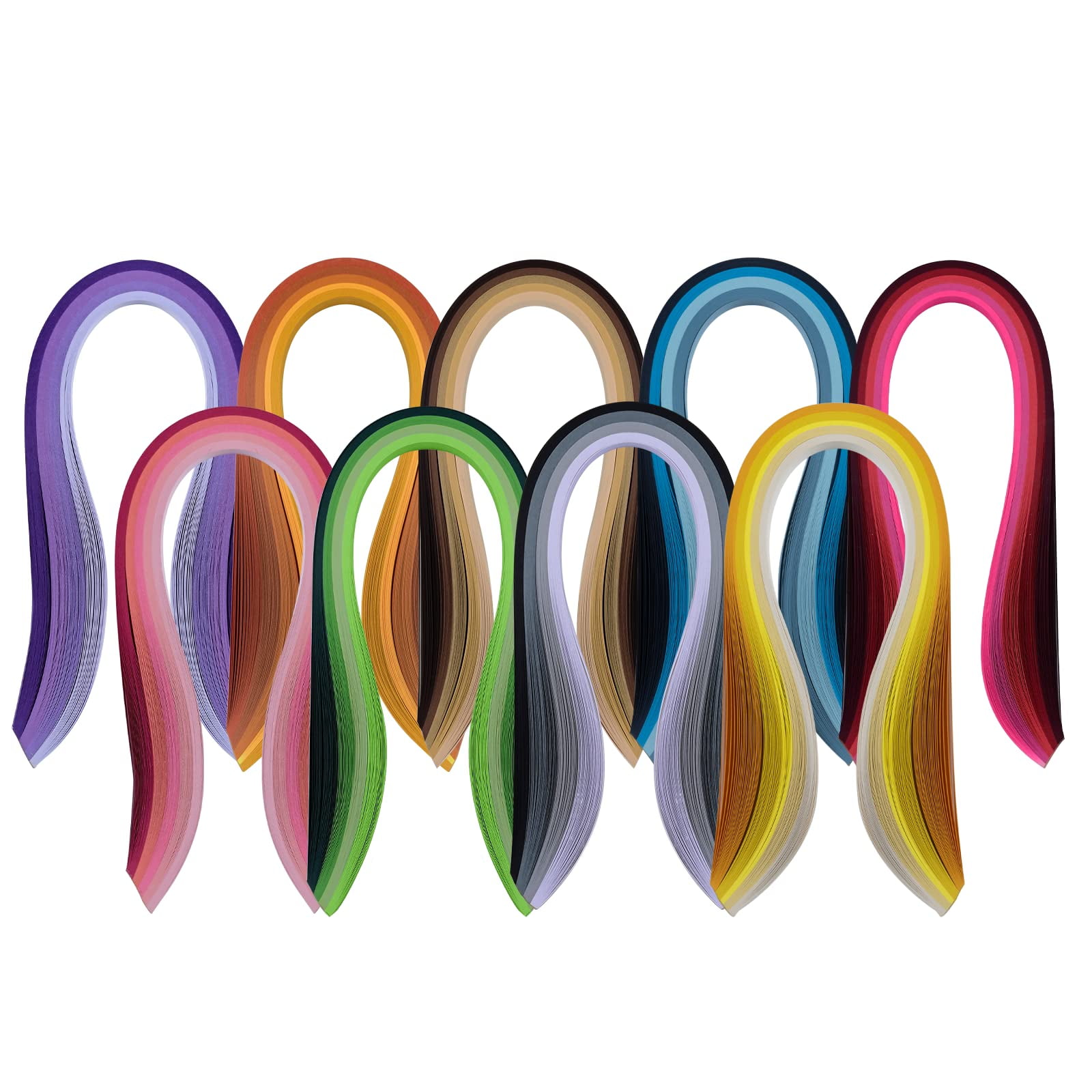 9 Pack 900 Strips Quilling Paper BSL1 Kit, 5mm x 39cm, 36 Shades of ...