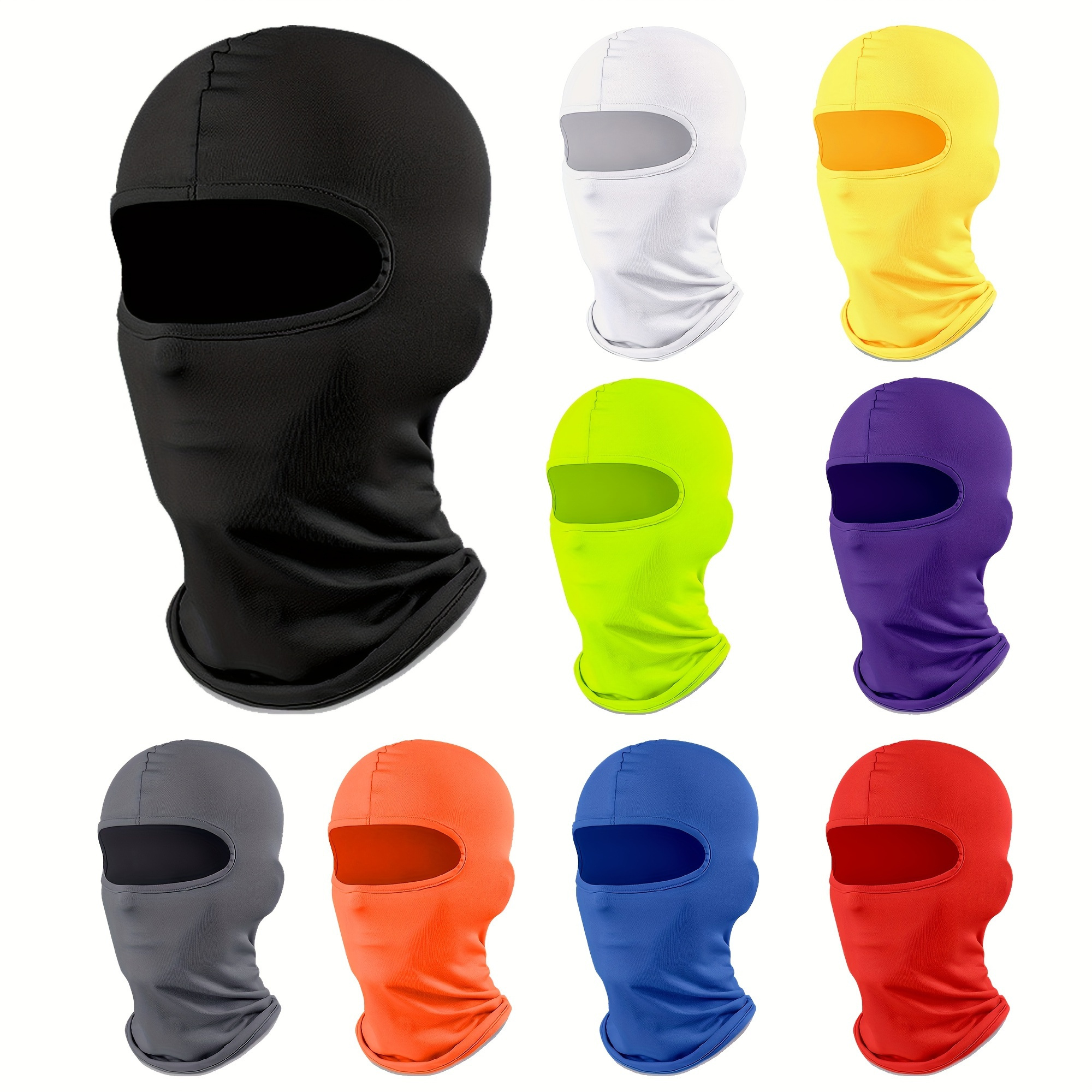 9 Pack Balaclava Full Head Ski Mask Face Mask Cooling Neck Gaiter Full ...