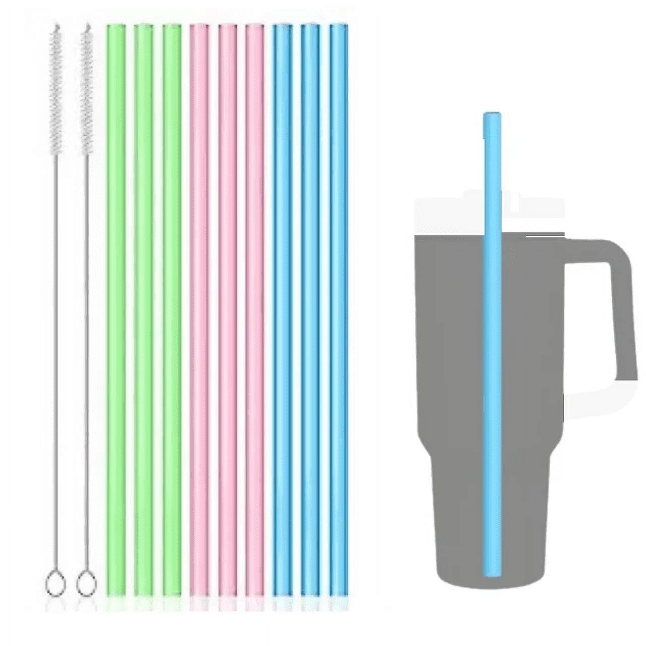 9 Pack Colorful 12-IN Silicone Straws,Reusable Straws with Cleaning ...