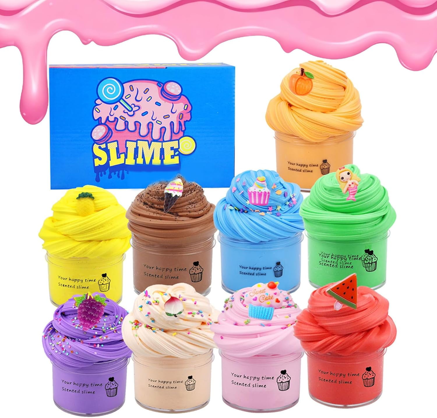 9 Pack DIY Soft & Squishy Clay Scented Slime Sensory Clays, Soft and ...