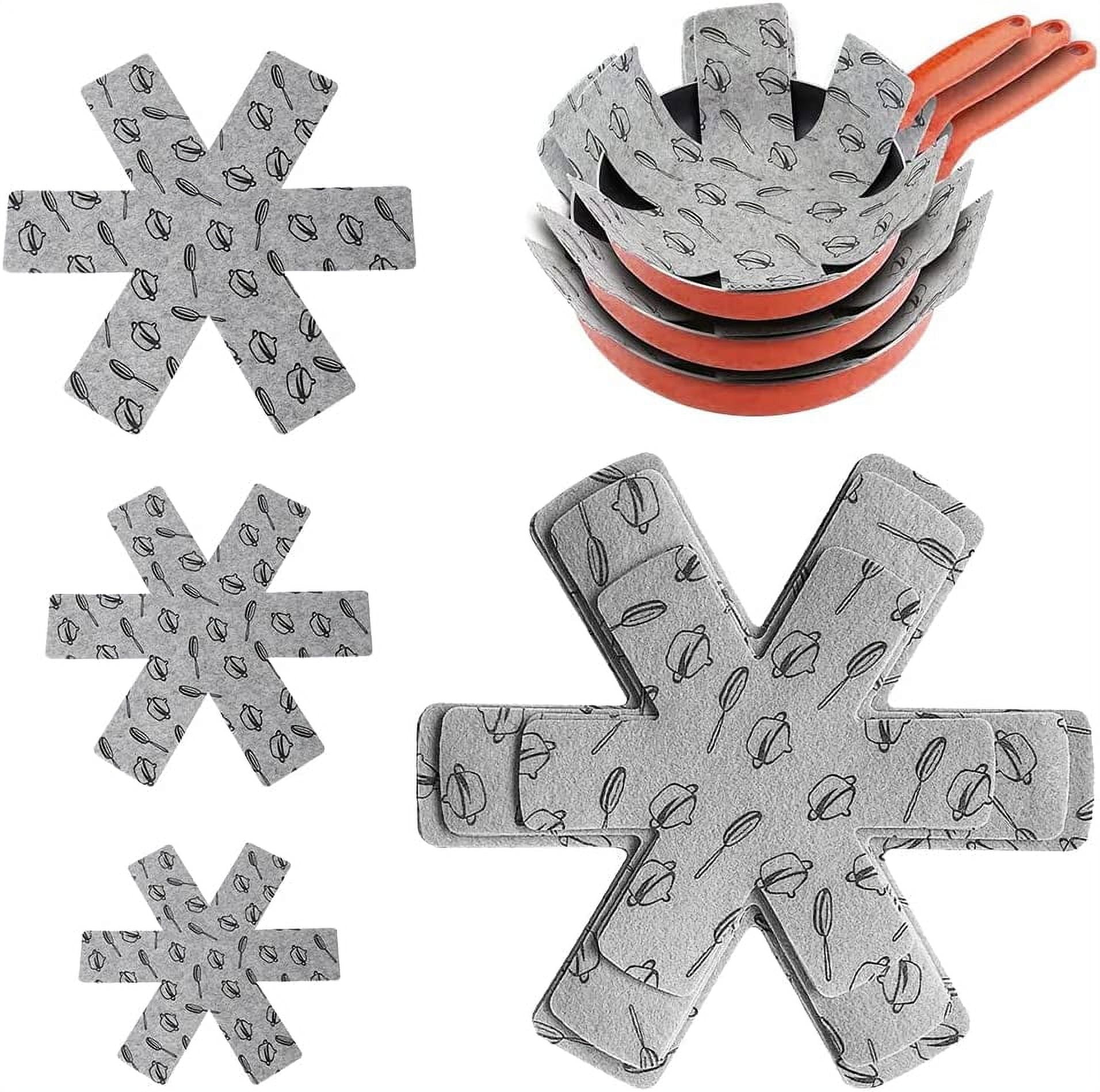 9-Pack Felt Pan Protectors, Pot Dividers for Stacking & Protecting ...