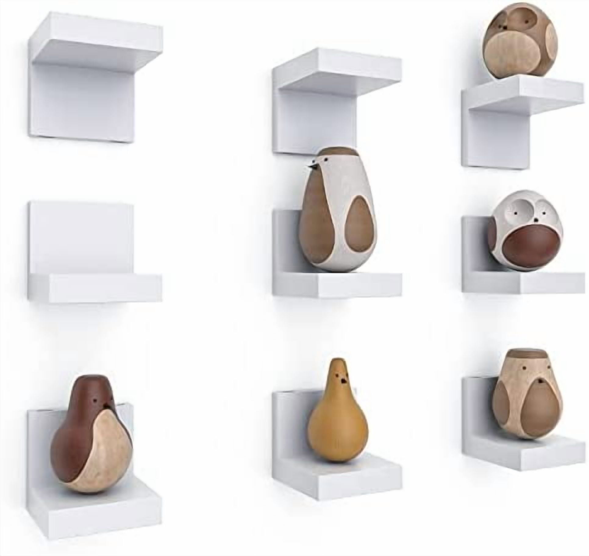 9-Pack Floating Shelves by RicherHouse, Plastic Display Ledges for Tiny ...