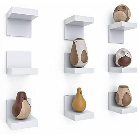 9-Pack Floating Shelves by RicherHouse, Plastic Display Ledges for Tiny ...