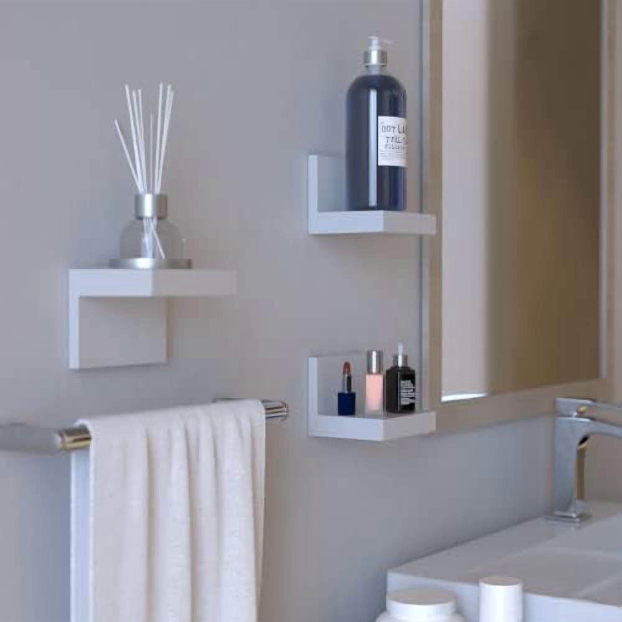 9-Pack Floating Shelves by RicherHouse, Plastic Display Ledges for Tiny ...