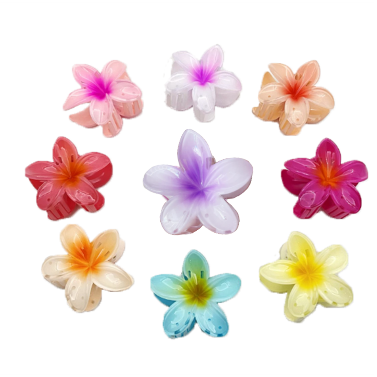 Jademall 9 Pack Flower Claw Clip for Women, Flower Hair Clip, Hawaiian ...