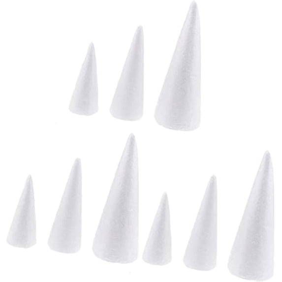 9-Pack Foam Cone Foam Materials Paint Decorative Cone for School and ...
