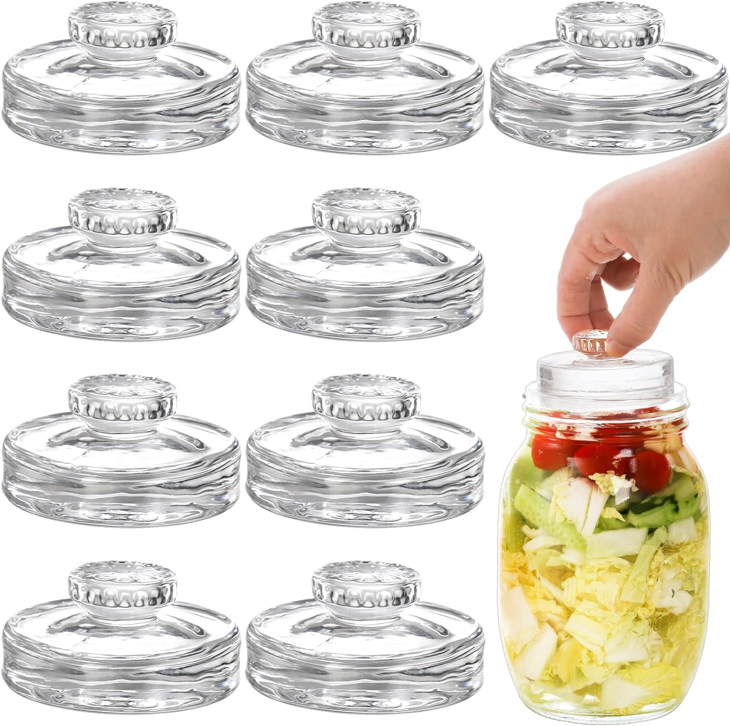 9 Pack Glass Fermentation Weights with Easy Grip Handles, Heavy Glass ...