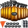 9 Pack Glass Spray Bottle 16oz, Empty Amber Spray Bottle Refillable ...