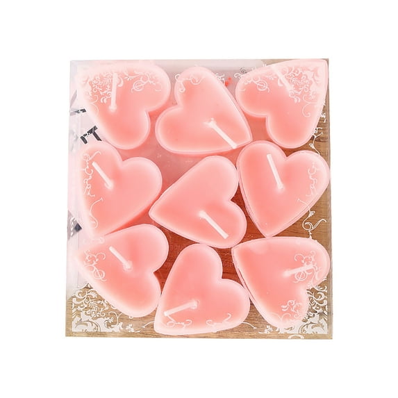 9-Pack Heart-Shaped Rose Scented Candles - With Rose Fragrance Heart ...