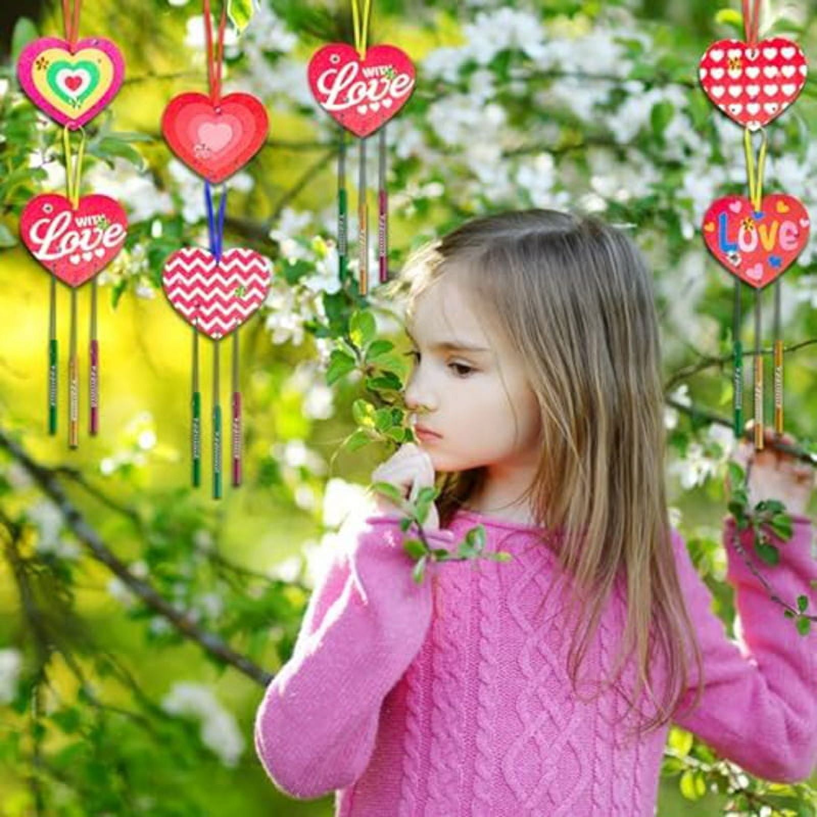 9 Pack Heart Wind Chime Make You Own Love Wind Chimes DIY Colorful ...