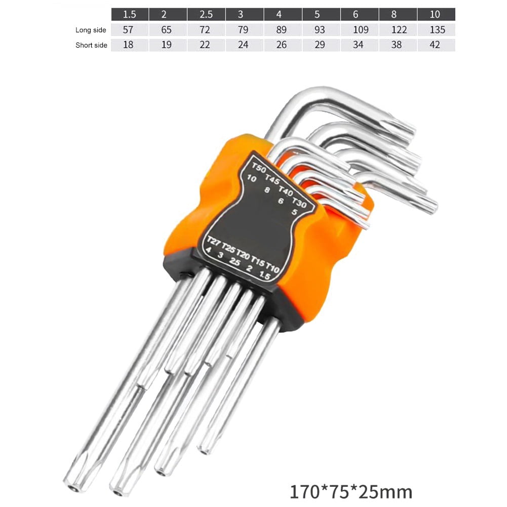 9-Pack L-Type Double Head Screwdriver Hex Wrench Set Rice Head Wrench ...