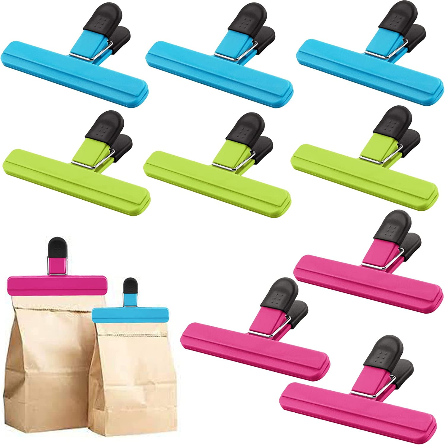 9 Pack Large Food Clips, Food Bag Sealing Clips Set, Chip Bag Clips ...