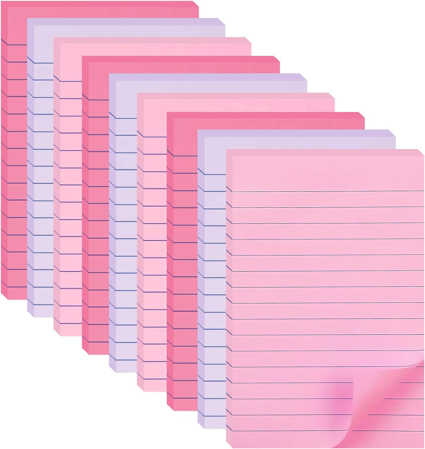 9 Pack Lined Sticky Notes 4X6 in Post Sticky Notes with Lines, Large ...