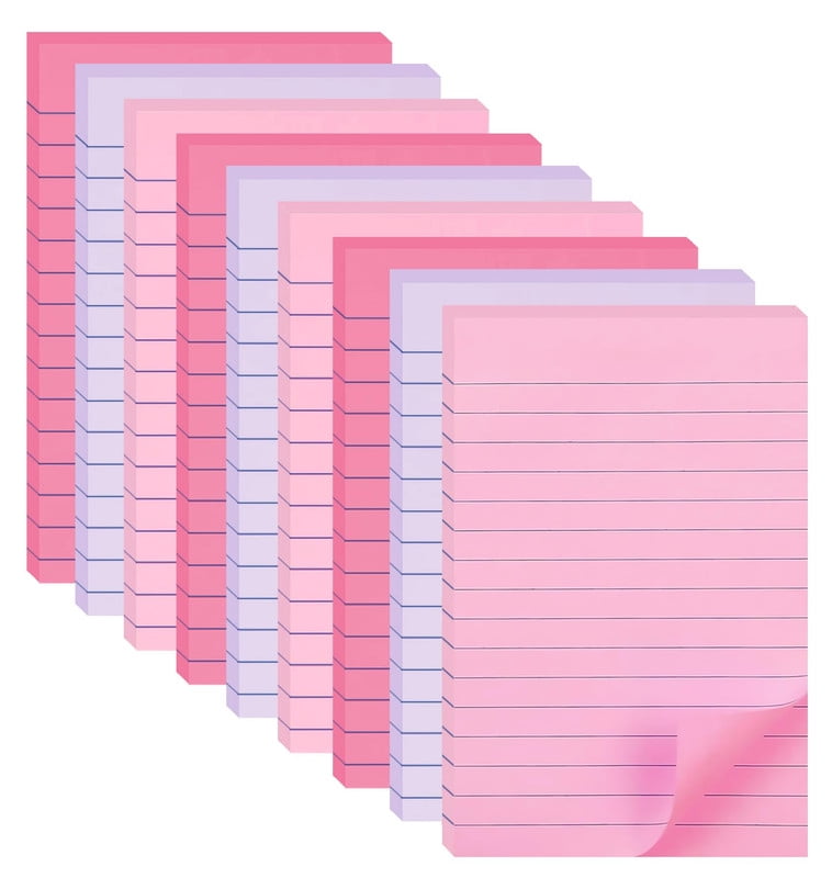 9 Pack Lined Sticky Notes with Lines 4x6 in Post - Walmart.com