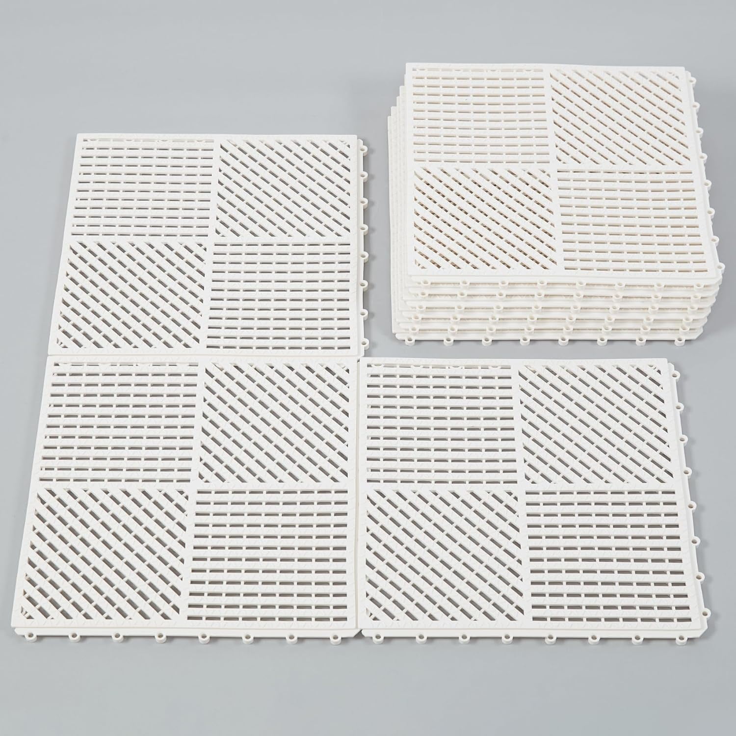 9 Pack Modular Interlocking Floor Mat Soft Non-Slip Shower Floor Tile ...