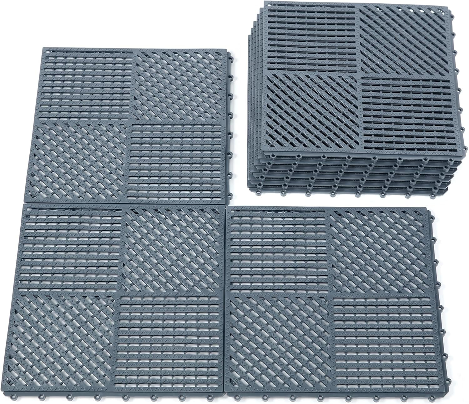 9 Pack Modular Interlocking Outdoor Shower Mat with Drain Holes for ...