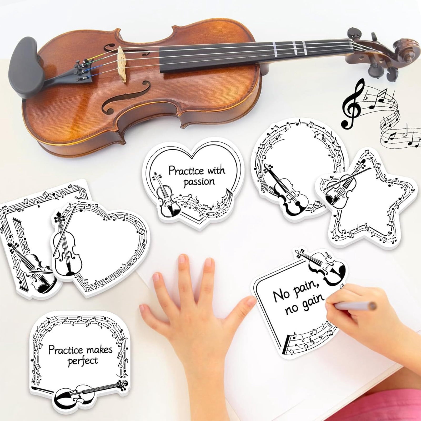 9 Pack Music Sticky Notes Musical Note Pads, Funny Memo for Music ...