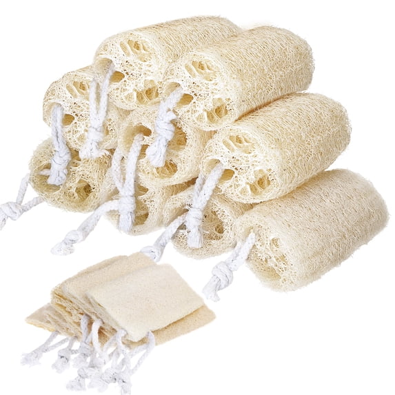 9 Pack Natural Loofah Sponges for Shower & Kitchen - Exfoliating Body ...