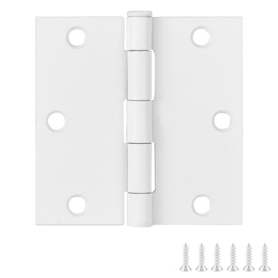 9-Pack Painted White Interior Door Hinges - 3.5-inch x 3.5-inch ...