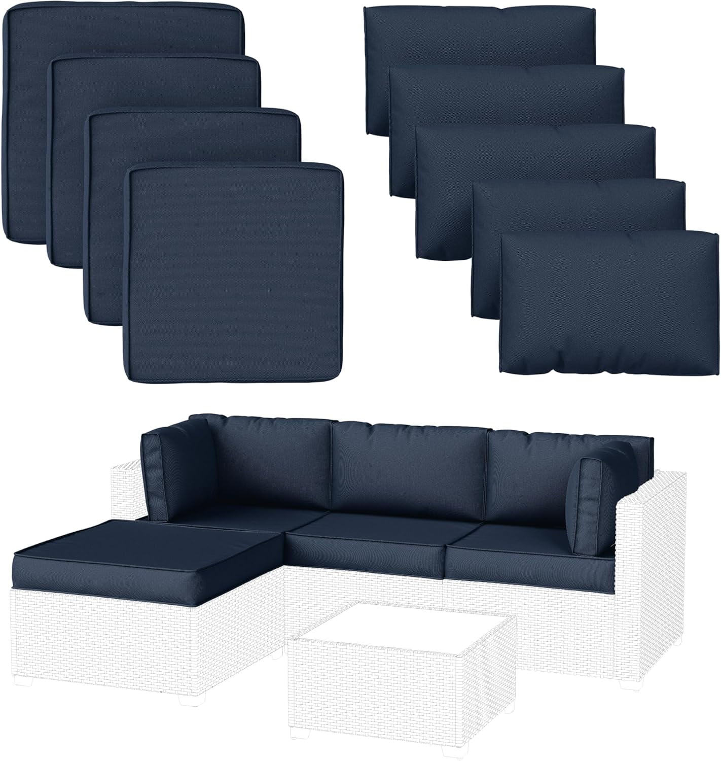 9 Pack Patio Cushion Covers Outdoor Patio Cushions Covers Replacement ...