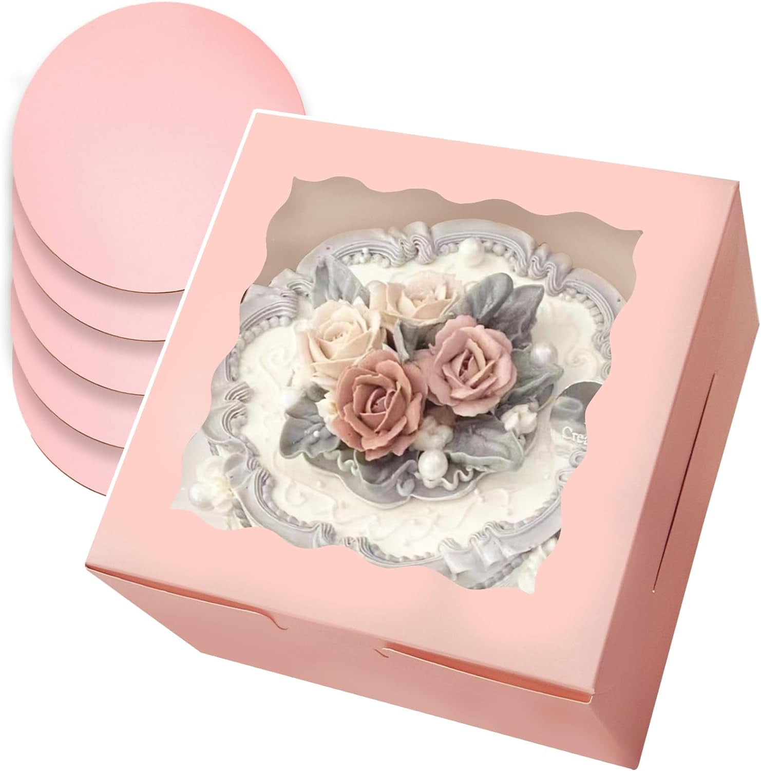 9-Pack Pink Bakery Boxes with Windows: Ideal for Weddings, Birthdays ...