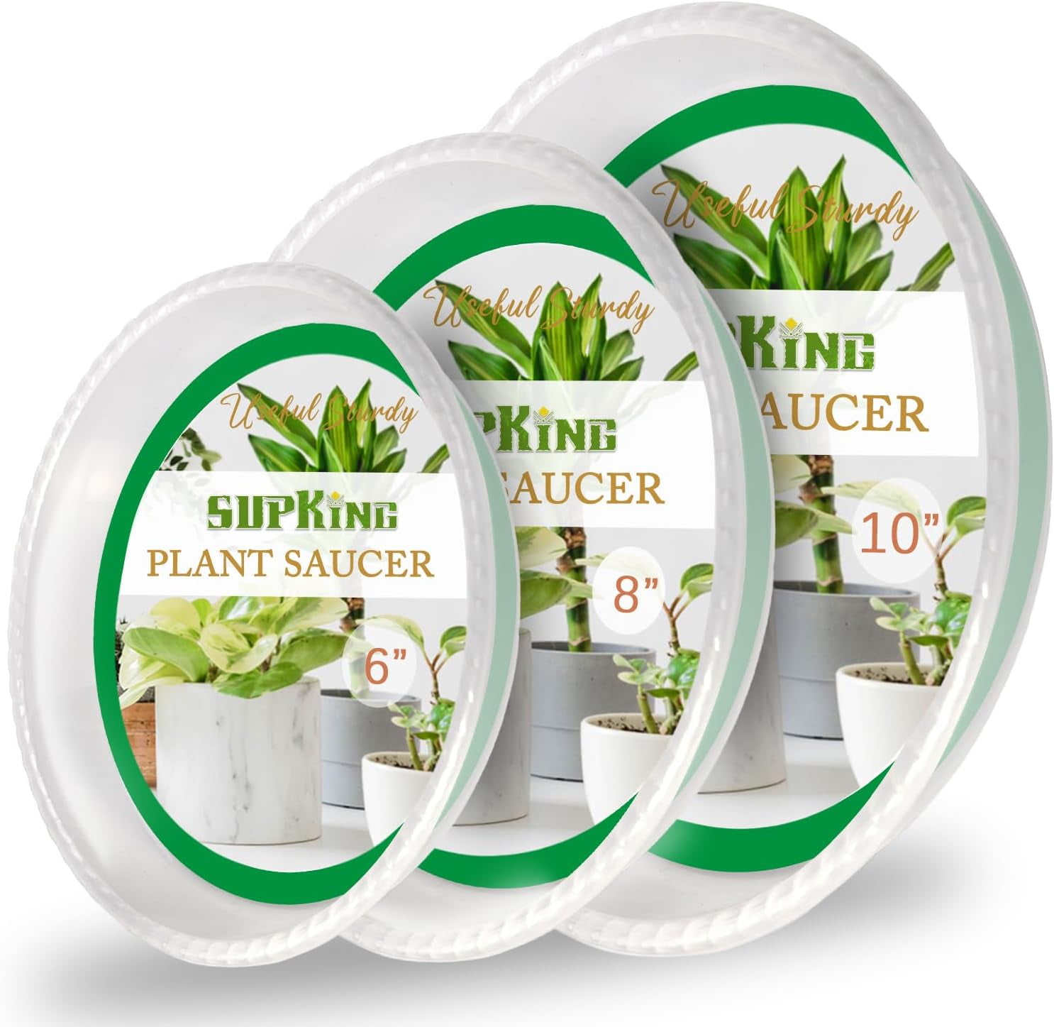 9 Pack Plant Saucers (6inch /8inch /10inch), Heavy Sturdy Plant Trays ...