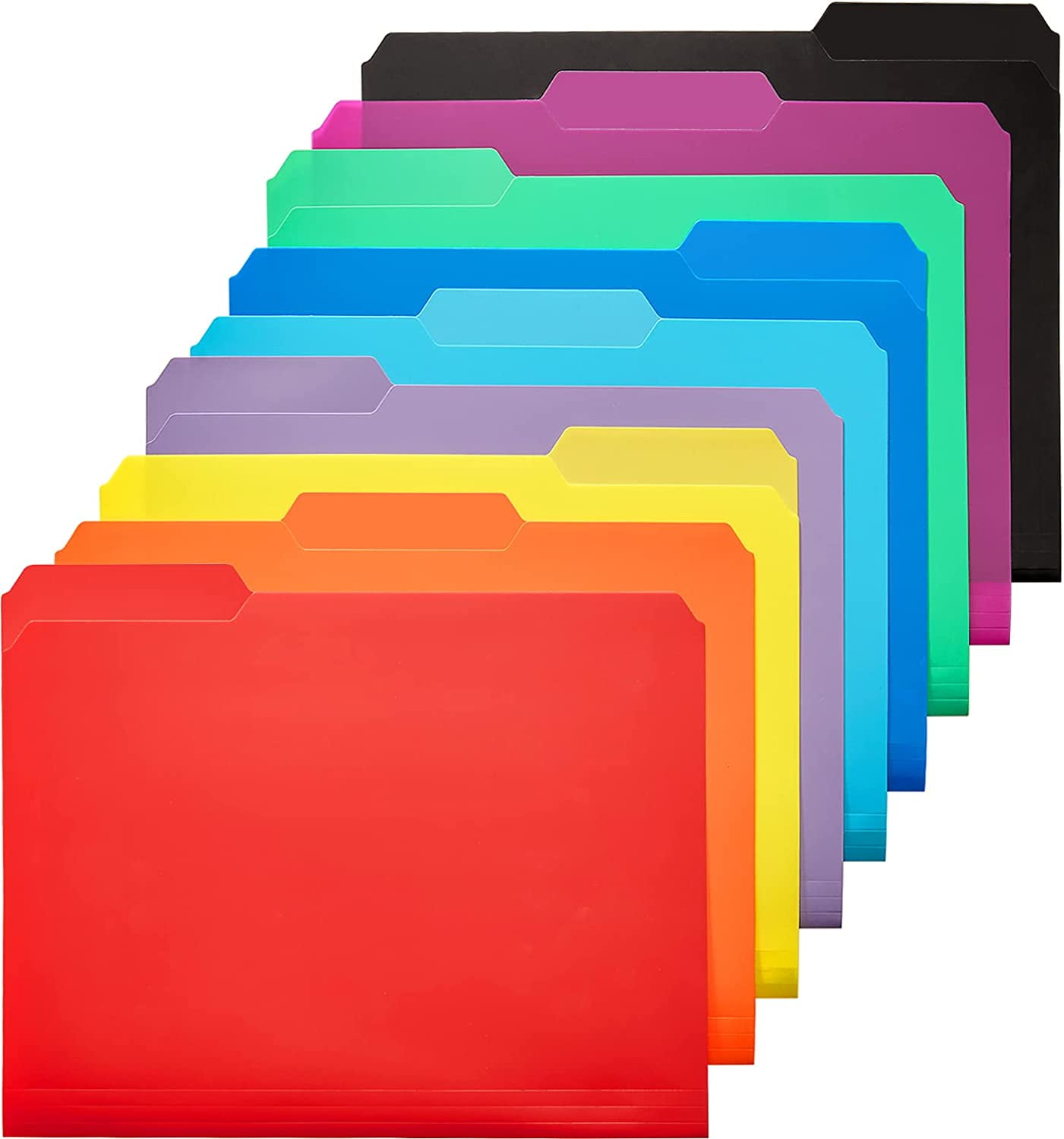 9 Pack Plastic Colored File Folders, Filing Folders for Letter Size ...