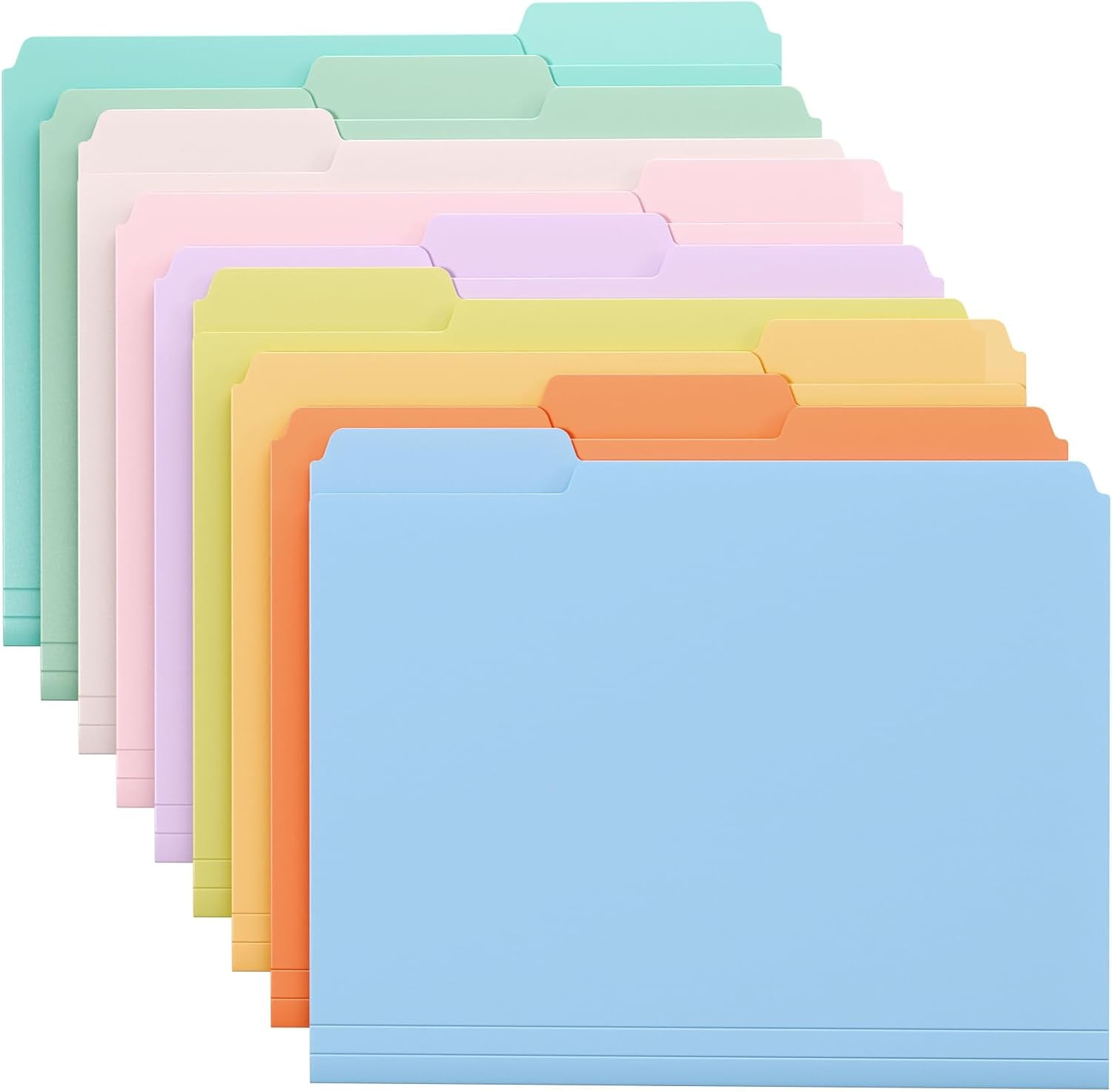 9 Pack Plastic Colored File Folders, Filing Folders for Letter Size ...