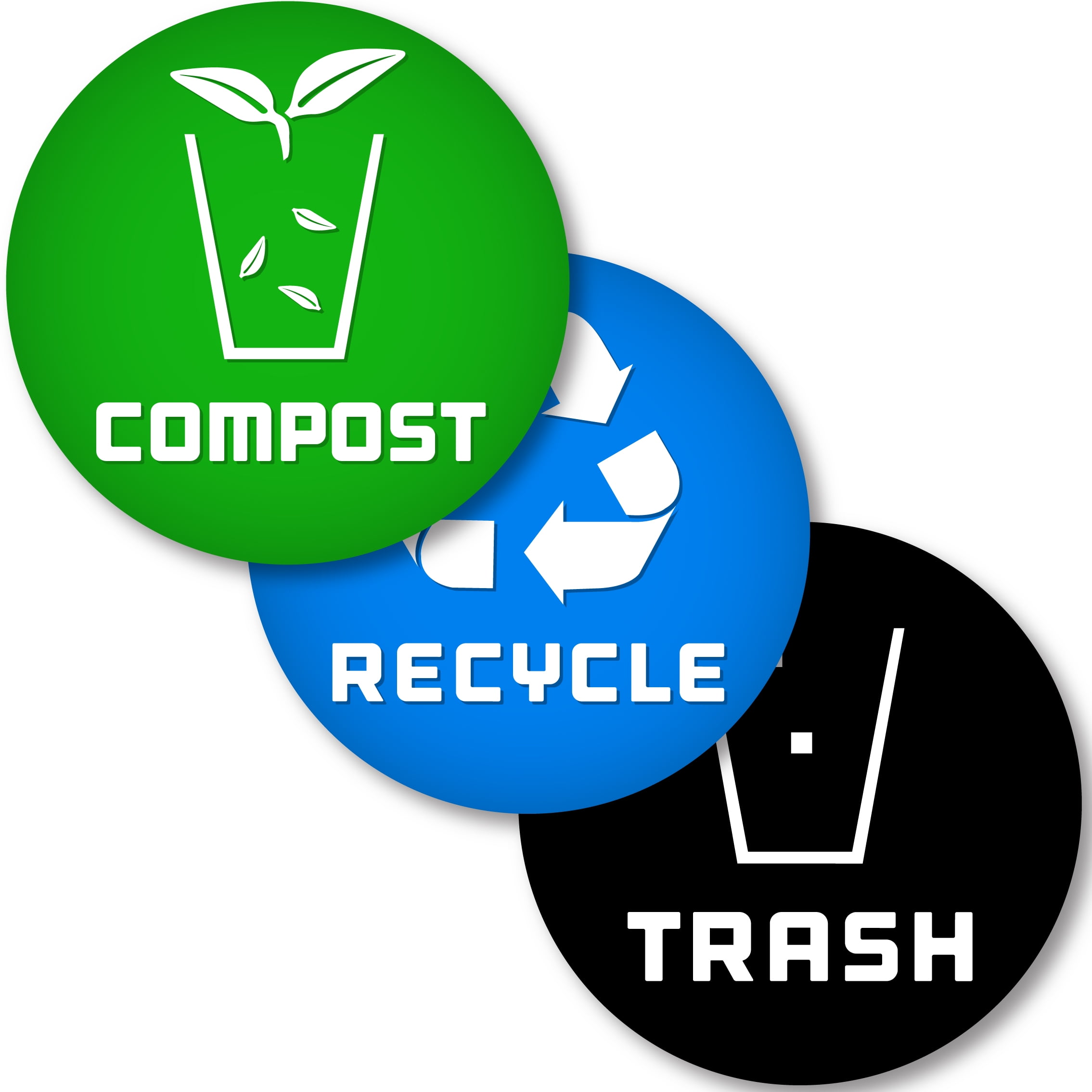 9 Pack Recycle Logo Compost and Trash can Sticker to Organize Your ...