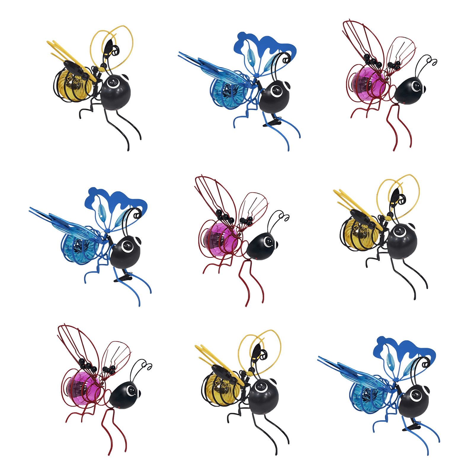 9 Pack Solar Hanging Insect Simulation Light, Solar Bee Lights Outdoor ...