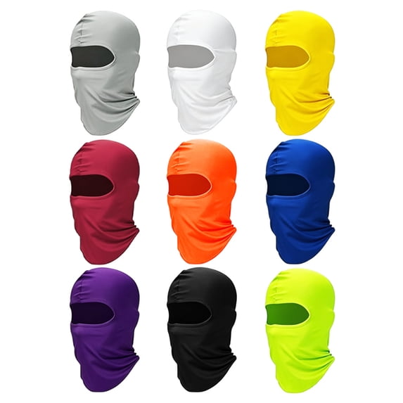 9 Pack Sun Protection Balaclava Full Head Face Mask Ski Mask Cooling ...