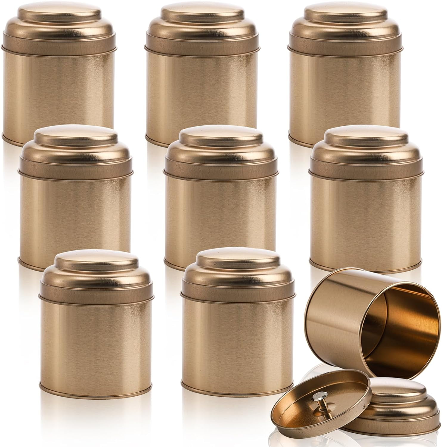 9 Pack Tea Tins Canister with Airtight Double Lids, Mini Tea Storage ...