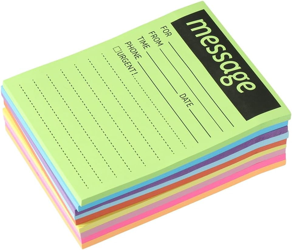 9 Pack Telephone Message Sticky Notes Pads, Bright Color Self Adhesive ...