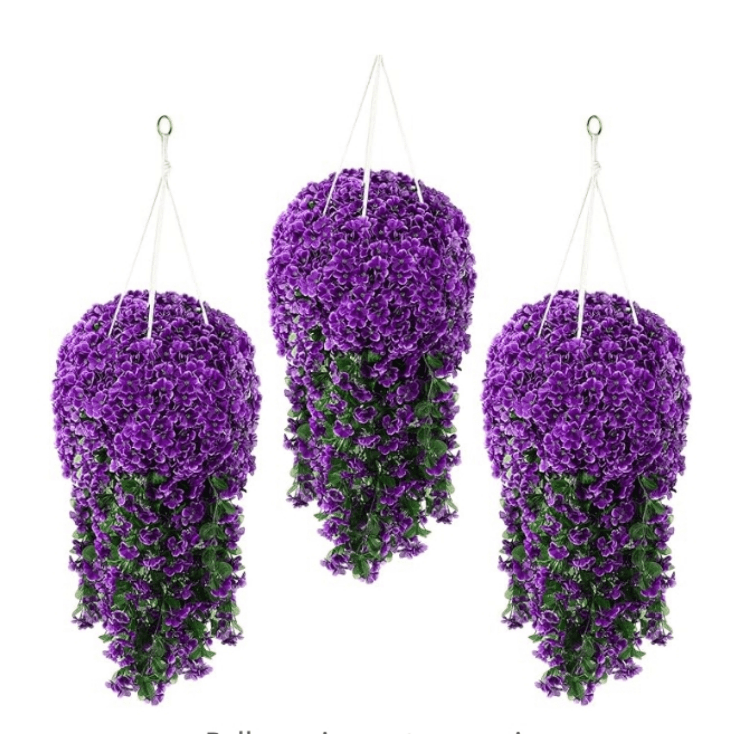 9 Pack Violet Artificial Fake Flowers with 3 Hanging Baskets for ...