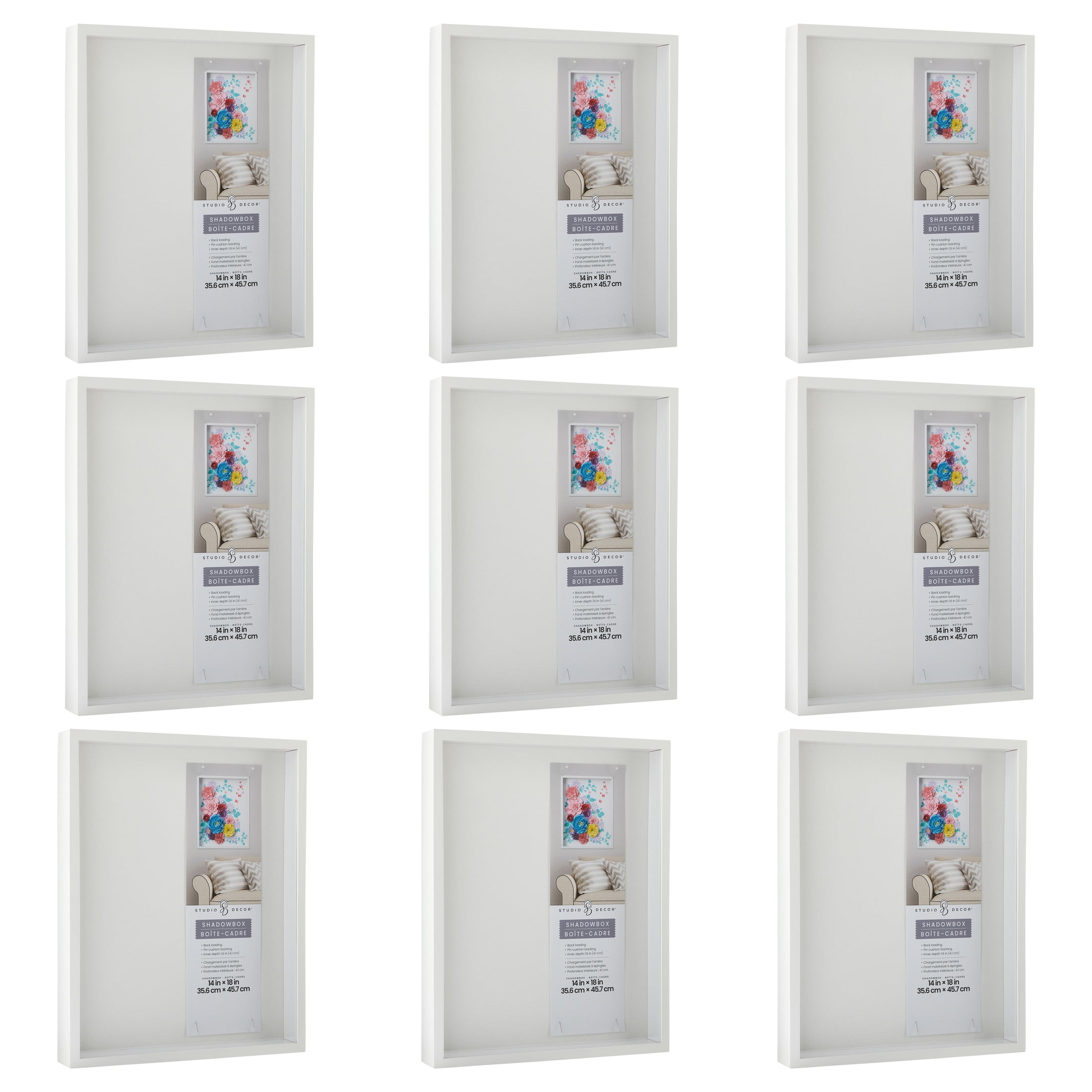 14" x 18" White Flat Shadow Box by Studio Decor - Memory Box Display ...