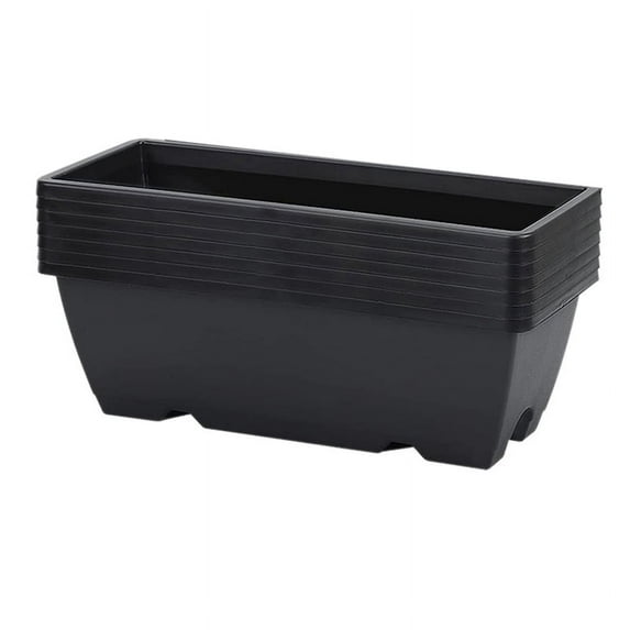 9 Pack Window Box Planter 17 Inch Black Plastic Vegetable Flower Boxes ...