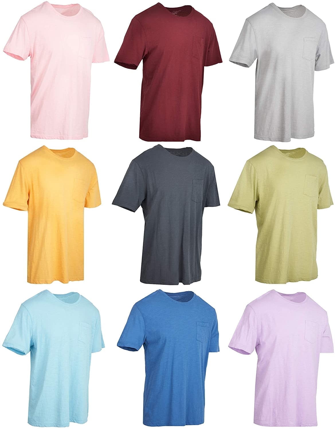 Yacht & Smith, Men's Cotton Slub T-Shirts, 9 Pack Small, Colorful ...