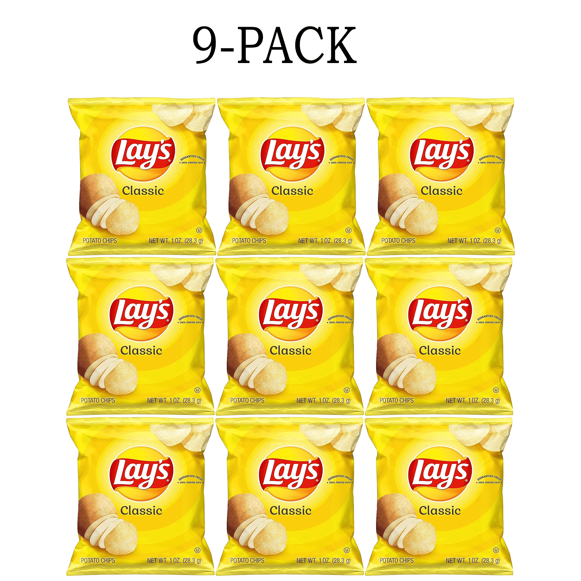 9 Packet Lay's Classic Potato Chips Crispy Gluten free and Easy to ...