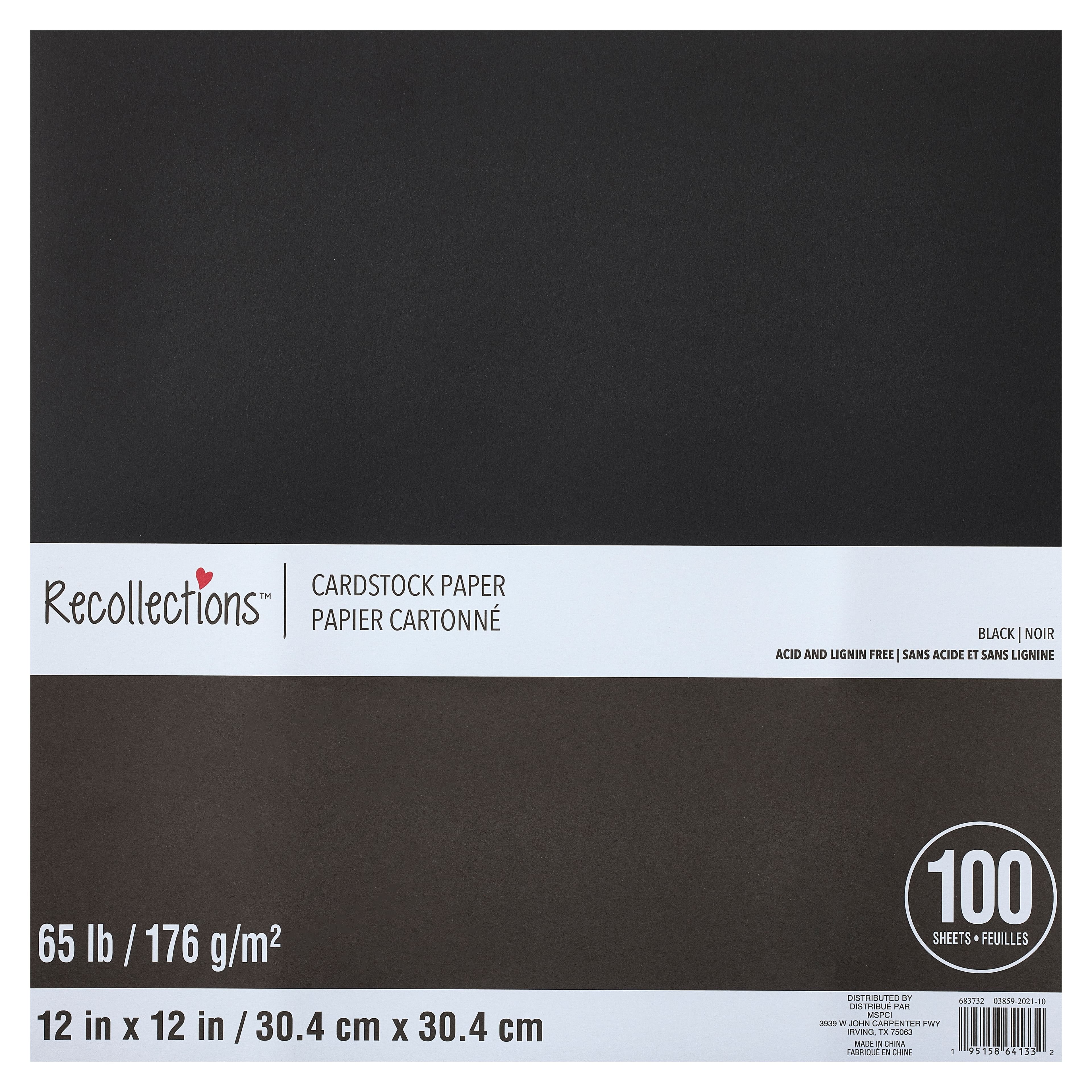 9 Packs: 100 ct. (900 total) Black 12" x 12" Cardstock Paper by ...