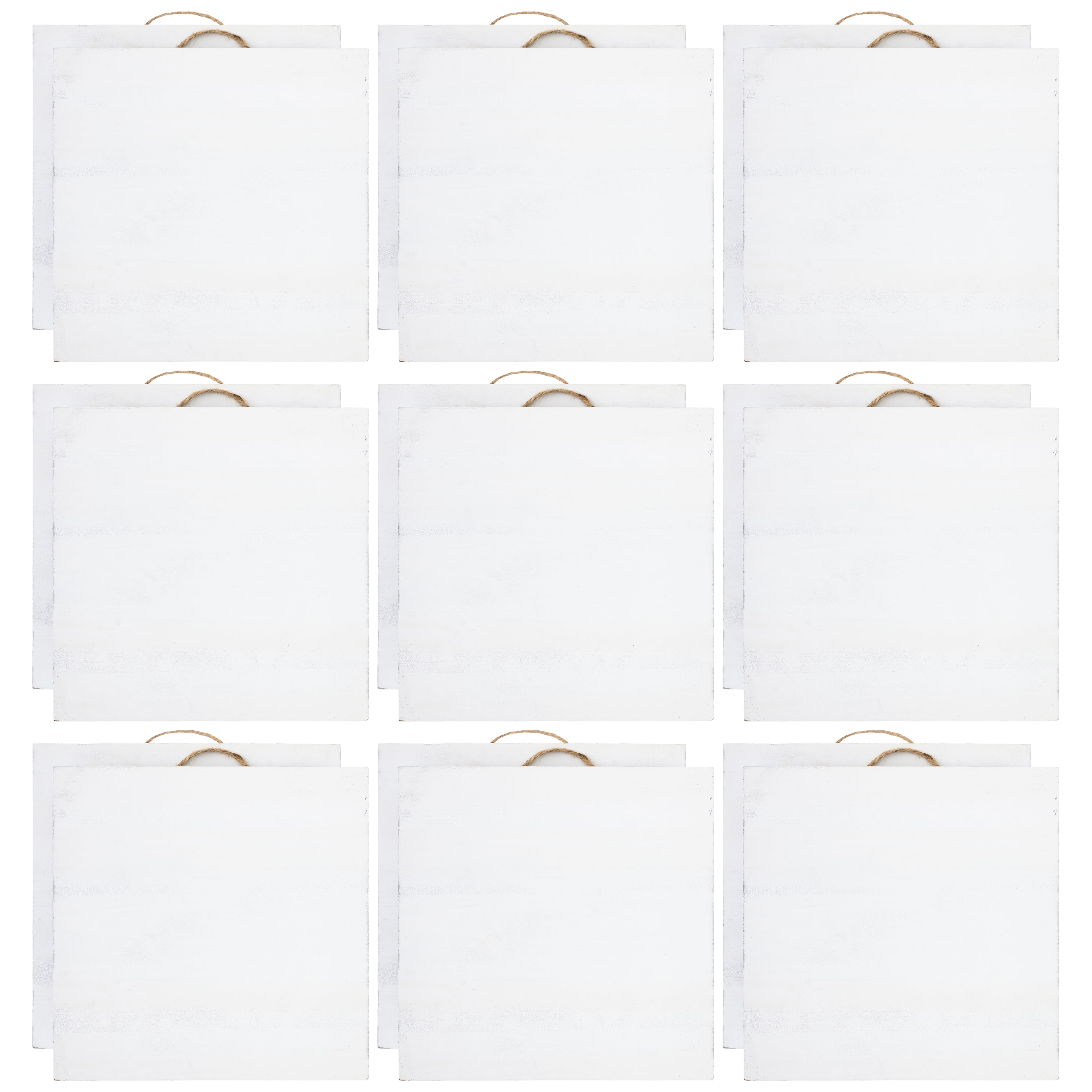 9 Packs: 2 ct. (18 total) 10" x 10" Whitewashed Wood Square Plaques by ...