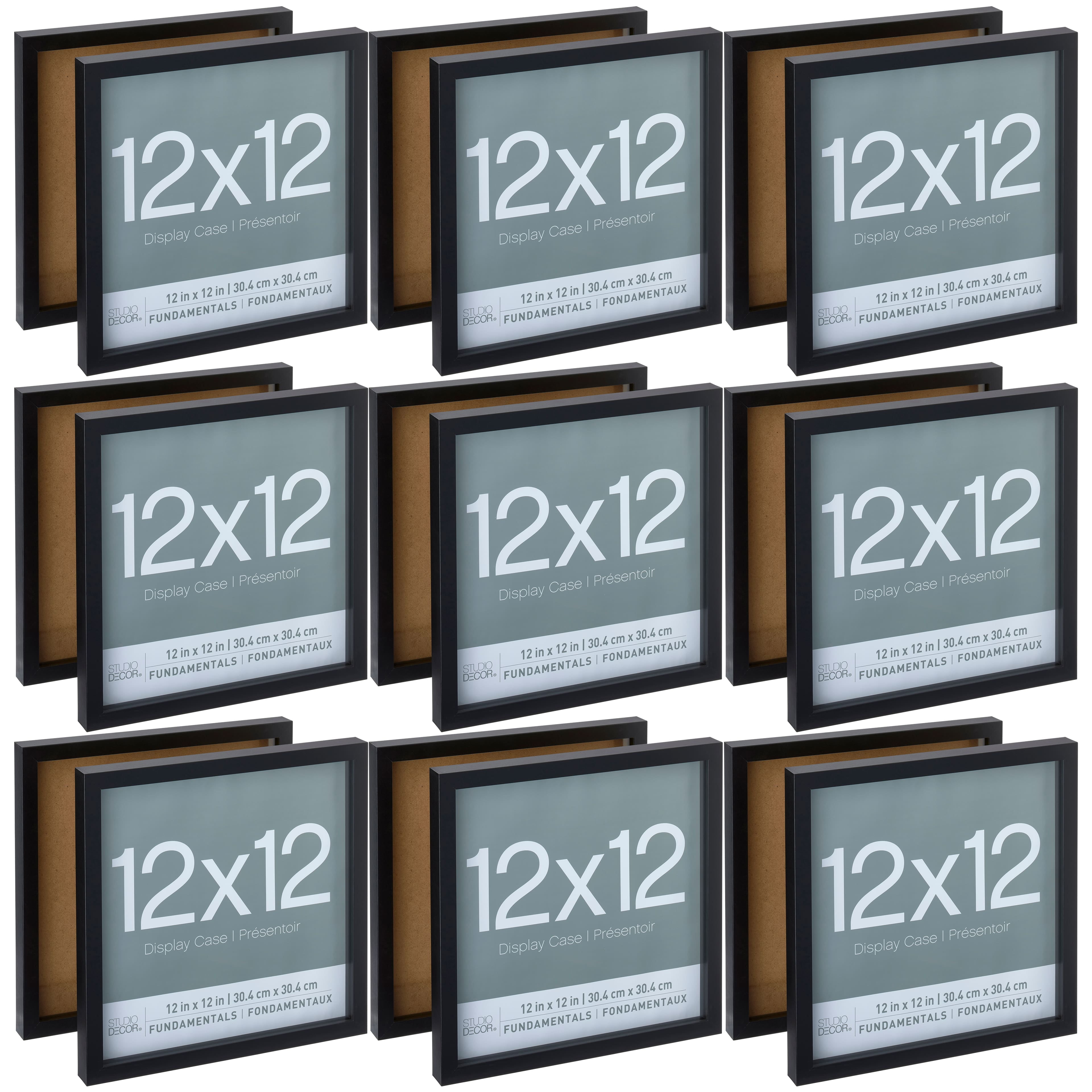 9 Packs: 2 ct. (18 total) Black Fundamentals 12" x 12" Display Case by ...