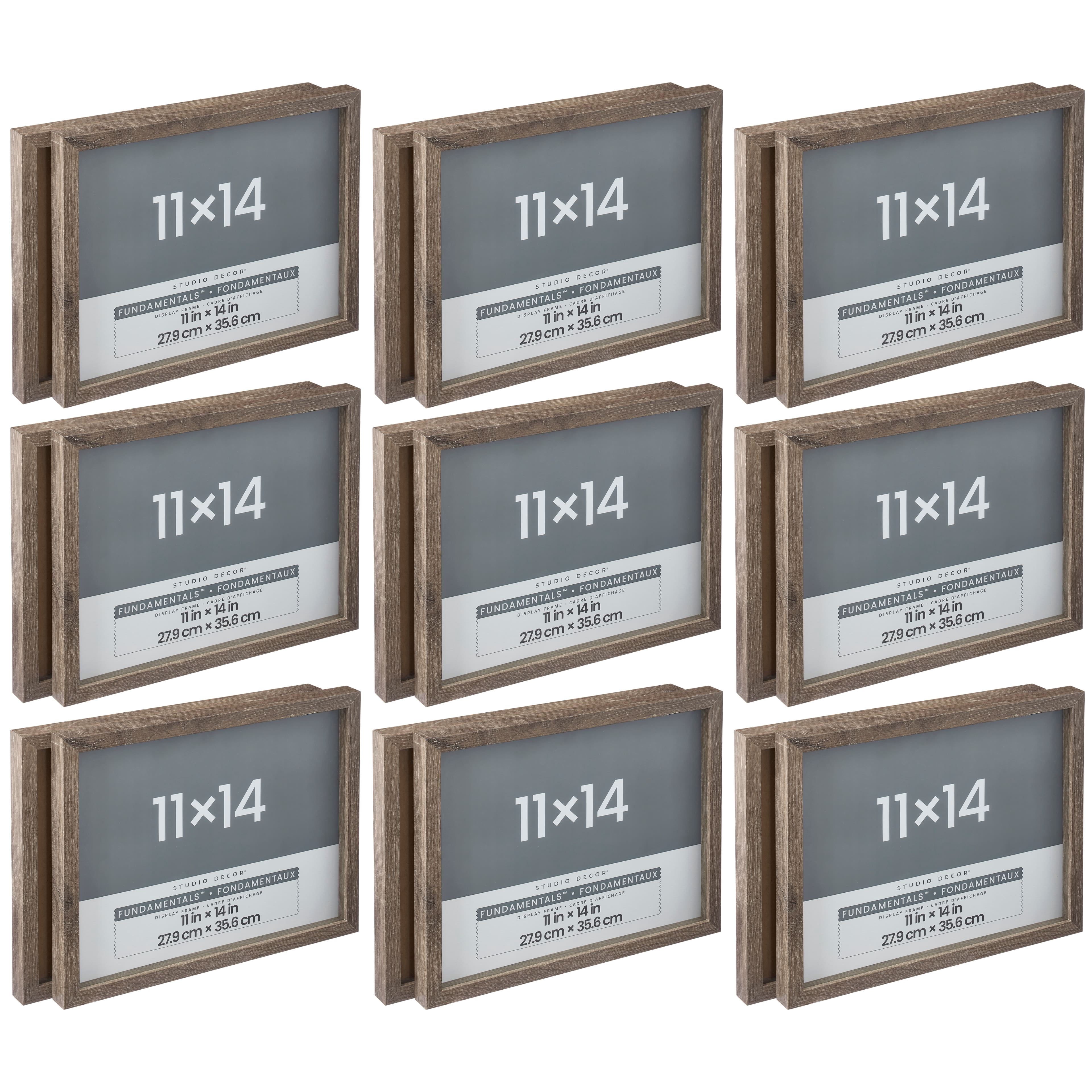 9 Packs: 2 ct. (18 total) Gray Fundamentals 11" x 14" Display Case by ...