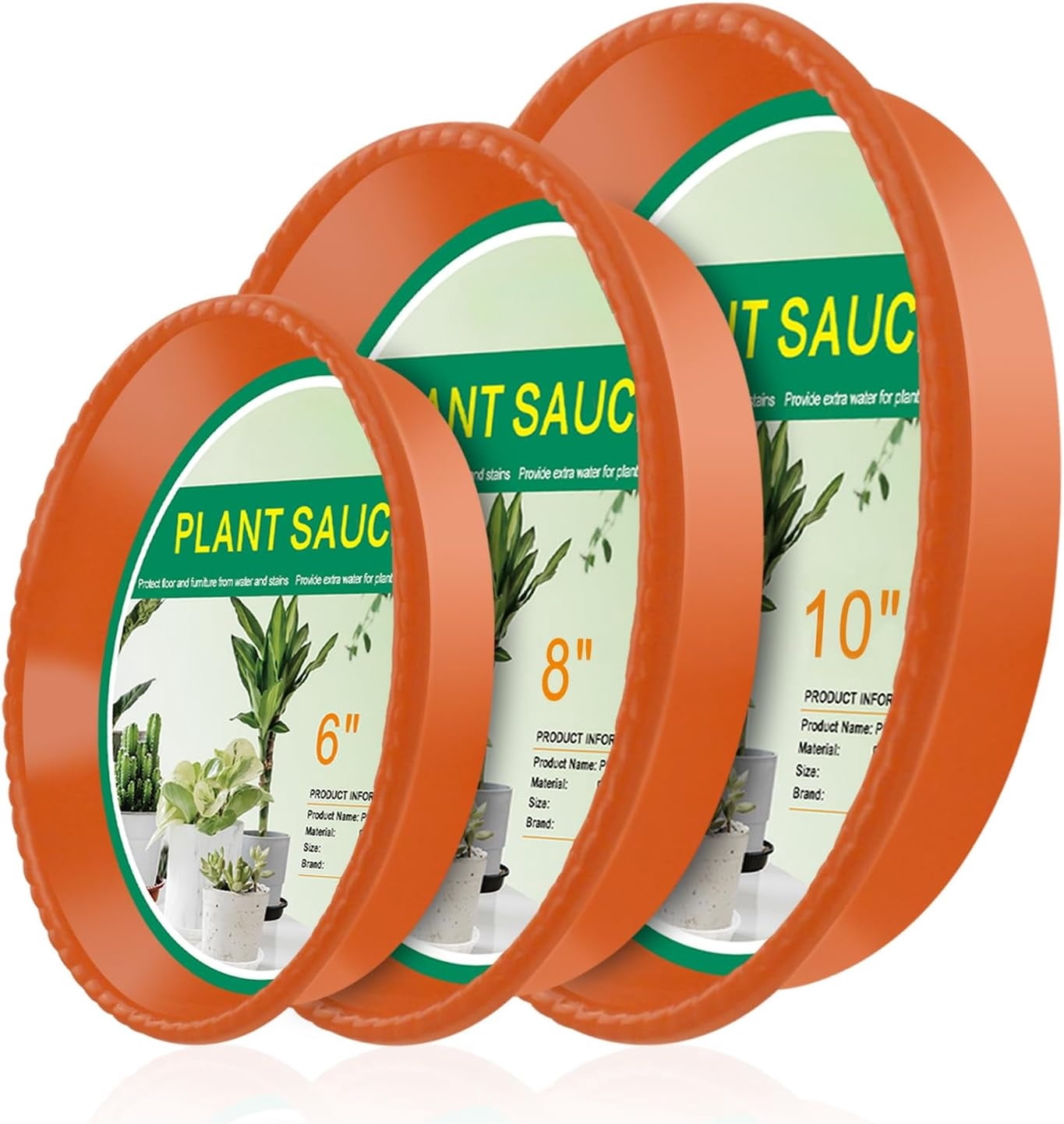 9 Packs Black Plant Saucers (6 inch /8 inch /10 inch) inch Plastic ...