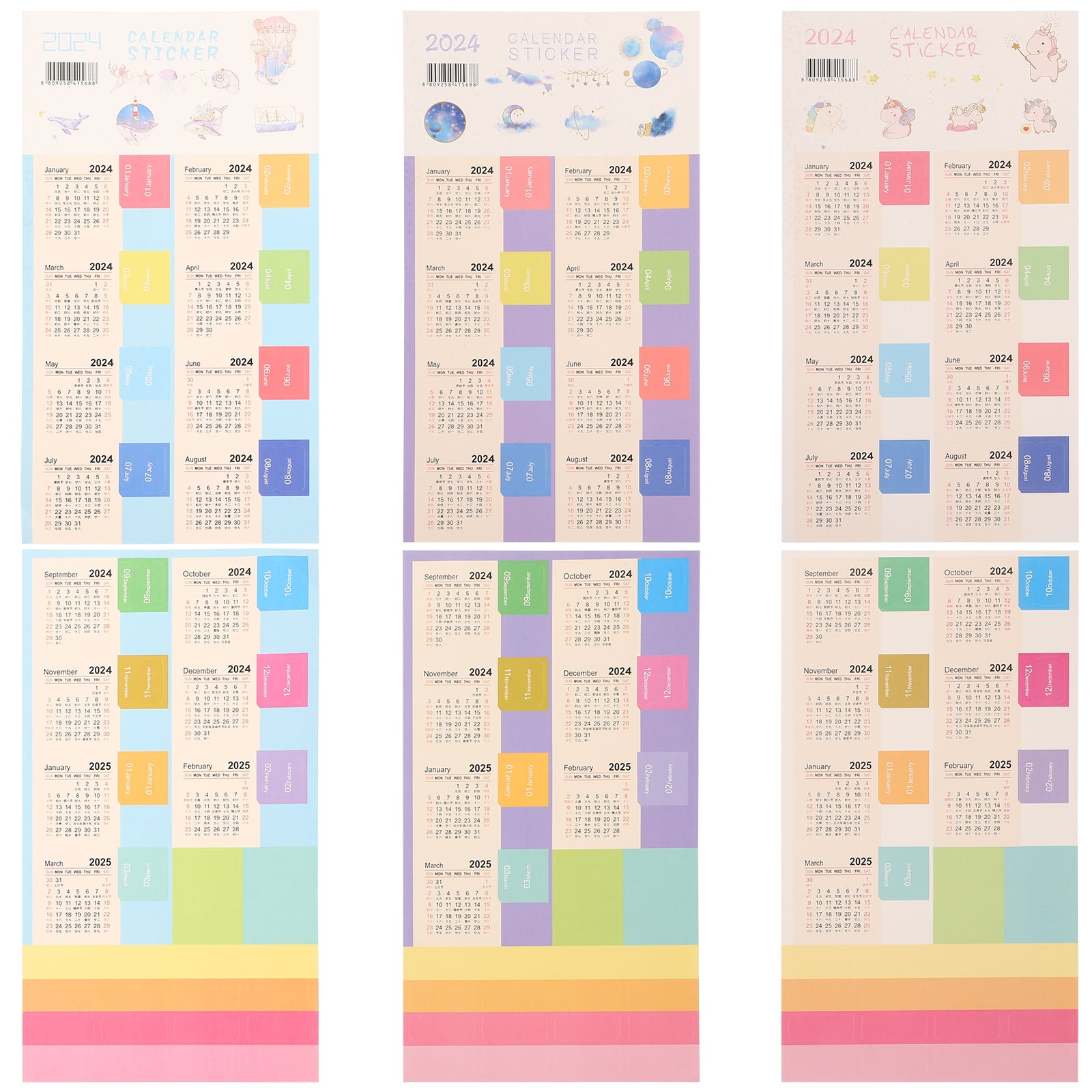 9 Packs of Calendar Stickers 2023 Schedule Calendar Stickers Monthly ...