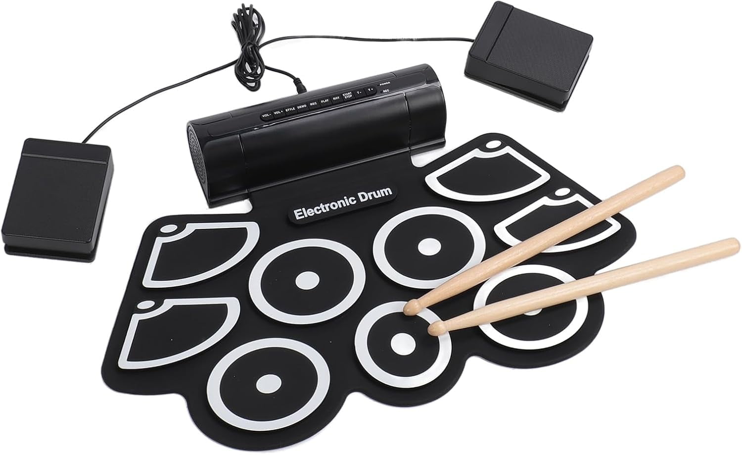 9 Pads Electronic Drum Set with USB MIDI Interface, Roll Up Drum Pad ...